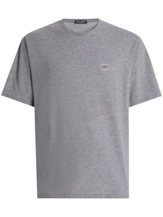 Dolce & Gabbana t-shirt en coton à plaque logo - Noir