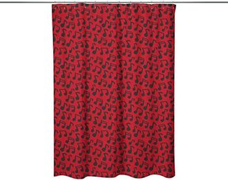 Bonamaison Le Jardin du Lin Digital Gedruckter Duschvorhang, Badewannenvorhang, Duschvorhangringe Enthalten, Größe: 140x200 cm - Entworfen und Hergestellt in der