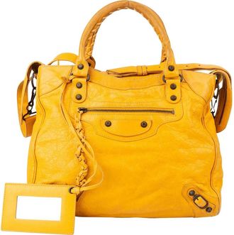 Balenciaga Crossbody Bags - Balenciaga Yellow Leather City Handbag - Gr. unisize - in Gelb - f&uuml;r Damen