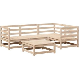 vidaXL 5-tlg. Garten-Sofagarnitur Massivholz Kiefer vidaXL