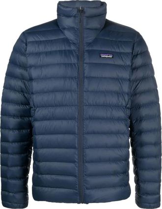Patagonia Homme, Sport, Bleu, Taille: XL Logo Patch Feather Down Jacket