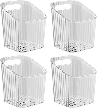 Generic Wand-Organizer aus Acryl - 4 St&uuml;ck Klebebox, 9,8 x 9,6 x 11 cm, durchsichtiges, langlebiges Acryl, 40 g, leichtes transparentes Design, h&auml;lt Gegenst&auml;n