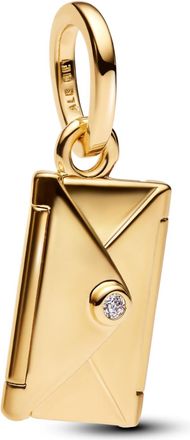 Pandora Moments Gravierbares & Zu &ouml;ffnendes Kuvert Charm-Anh&auml;nger mit 14k vergoldete Metalllegierung, Kompatibel ME und Moments, 764421C01
