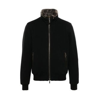 Moorer Schwarze Gesteppte Daunenjacke mit Shearling - - Jackets - Herren - Schwarzk - L