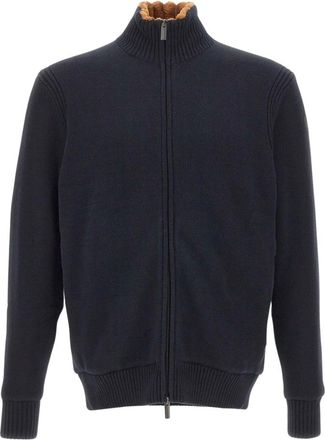 Roberto Ricci Design Cardigan zipp&eacute; - Homme - Pulls - Bleu - Taille: XL