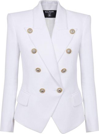 Balmain Doppelreihiger Blazer - Weiß