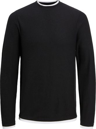 Jack & Jones Jungen Jortwinn Knit Crew Neck Jnr Strickpullover, Schwarz, 140