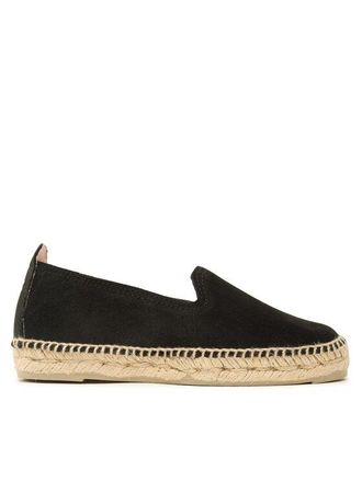 Maneb&igrave; Espadrilles Suede Flat Espadrilles Schwarz