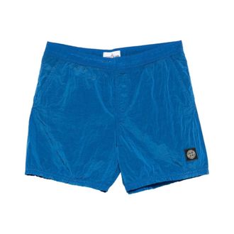 Stone Island Homme, Maillots de bain, Bleu, Taille: S Logo Patch Swim Shorts