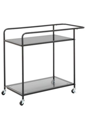 MID.YOU Mid.you Servierwagen, Schwarz, Metall, Kunststoff, Glas, Rollen, 71x69x38 cm, FSC, Esszimmer, Barm&ouml;bel, Barwagen