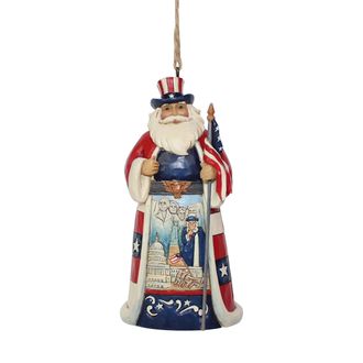 Enesco Jim Shore Heartwood Creek American Santa Hanging Ornament, 11,4 cm, Steinharz, Weihnachten