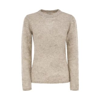 Brunello Cucinelli Pullover aus Mohair-Wollmischung mit Pailletten - - Knitwear - Damen - Beige - XS