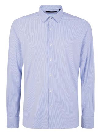 Roberto Ricci Design chemise Oxford en jacquard &agrave; fines rayures - Bleu