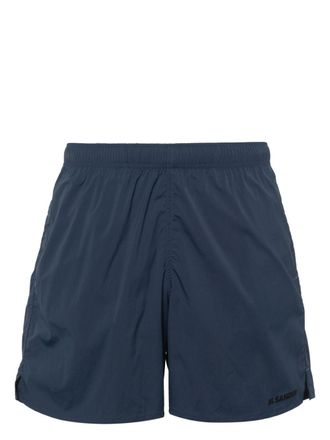 Jil Sander Badeshorts mit Logo-Print - Blau