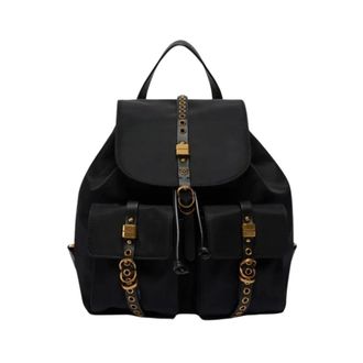 Pinko Pinko, Femme, Sacs, Noir, Taille: ONE Size Sac &agrave; dos en nylon moyen