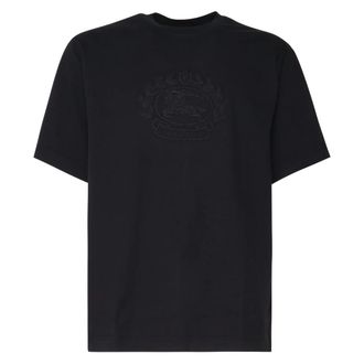 Burberry Schwarzes Baumwoll-T-Shirt - - Tops - Herren - Schwarzk - 2XS