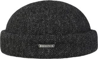 Stetson Bonnet Docker Lavoy Herringbone Wool Homme - Made in The EU Casquette Style pour lhiver avec Revers, Bonnets Docker, Doublure Hiver Automne-Hiver - XX