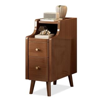 Generic Hoher Nachttisch, Nachttisch Aus Holz Mit Ausziehbarer Trennwand Und Metallgriff, Gummibaumholz for Sofaseite, Wandrisse