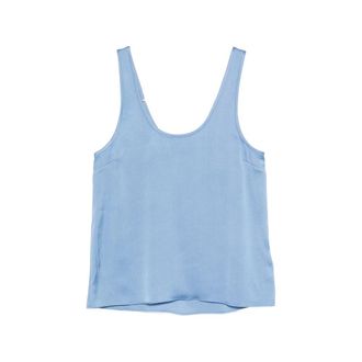 Anine Bing Lea Silk Scoop-neck Top