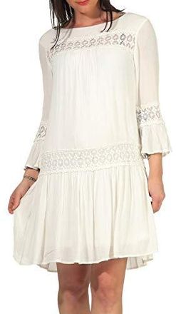 Only Femme Onltyra 3/4 Flare Short Dress WVN Noos Robe décontractée Not Applicable, Cloud Dancer, 34