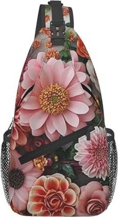 Generic Romantique Fleurs Sac &agrave; bandouli&egrave;re Sac &agrave; bandouli&egrave;re Voyage Poitrine Sac &agrave; dos Sling Sac &agrave; dos pour homme Randonn&eacute;e Daypack