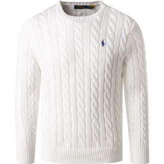 Polo Ralph Lauren Herren Pullover wei&szlig; unifarben