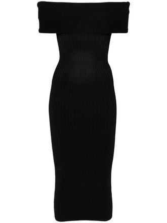 MUGLER Schulterfreies Kleid - Schwarz