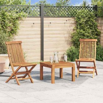 vidaXL Vidaxl - Klappbare Gartenstühle 2 Stk. Massivholz Teak