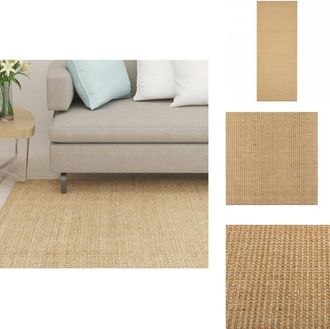 vidaXL Teppich Natur Sisal 80x200 cm - Sisalteppich - Naturfaser - Wohnraumteppich - Wohnzimmerteppich - Flurmatten