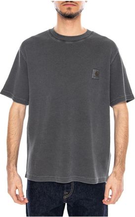 Carhartt Work in Progress Homme, Tops, Noir, Taille: L S/S Nelson Waffle T-Shirt