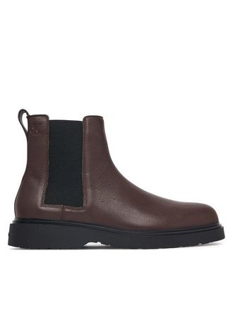 Calvin Klein Klassische Stiefeletten Combat Ess Chelsea Boot Lth YM0YM01374 Braun