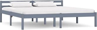 vidaXL Cadre de lit Gris Bois de pin massif 160 x 200 cm