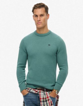 Superdry Preppy - Pull en coton - Bleu sarcelle-Vert