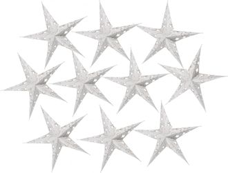 Guru Shop 10 STK. Papier Ministern F&uuml;r Lichterkette 20 cm, Faltbar - Natur