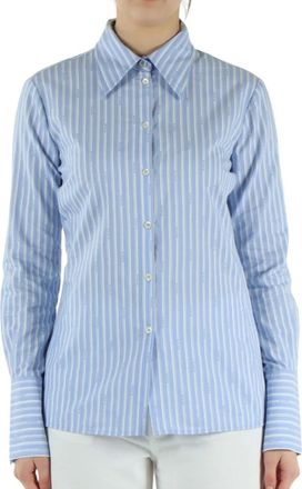 Pinko Pinko, Femme, Blouses et Chemises, Multicolore, Taille: 40 FR Chemise en coton ray&eacute;