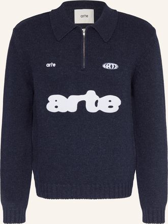 Arte Strick-Poloshirt blau