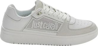 Just Cavalli Femme, Chaussures, Blanc, Taille: 36 EU Leather Logo Baskets