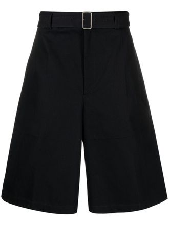 Jil Sander short ample &agrave; taille ceintur&eacute;e - Bleu