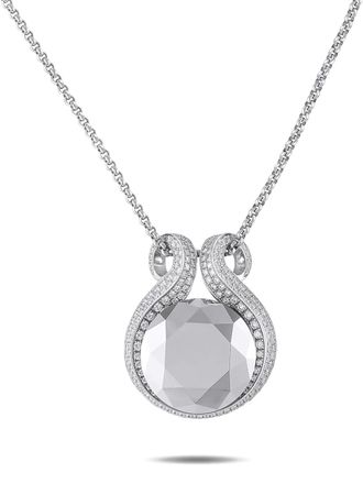 Chopard collier en or blanc 18ct à pendentif serti dhématite et pavé de diamants - Argent