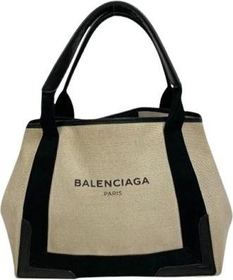 Balenciaga unisex, Pre-owned, Beige, Taille: ONE Size Sac cabas vintage en toile Pre-owned
