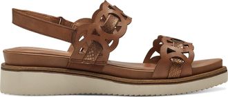 Tamaris Damen Sandaletten, Frauen Sandalen,Strandschuhe,high Heels,Stilettos,offene Absatzschuhe,hoher Absatz,Sommerschuhe,Cognac,37 EU