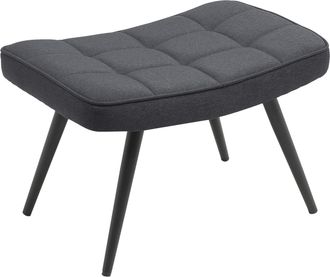 Byliving Sessel Uta/Webstoff dunkelgrau/Gestell schwarz pulverbeschichtet/Relaxsessel/Armlehnen-Sessel/B 72, H 97, T 80 cm