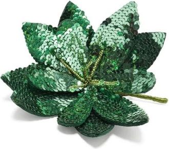 Maliparmi Maliparmi, Femme, Accessoires, Vert, Taille: ONE Size Broche Fleur &agrave; Sequins