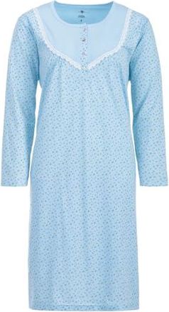 Zeitlos Chemise de nuit à manches longues pour femme Mille Fleur Boutons M-6XL Boutonnière Chemise de nuit, Turquoise., XXXL