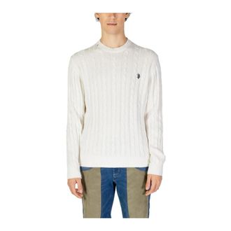 U.S.Polo Association Zopfmuster Pullover Klassischer Schnitt - - Knitwear - Herren - Wei&szlig; - 2XL