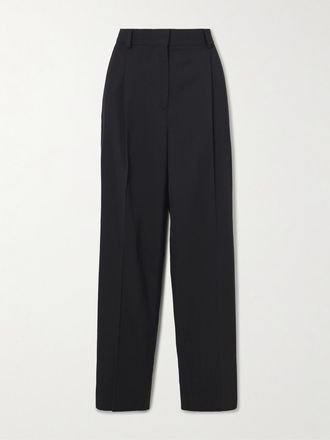 Toteme Hose Mit Geradem Bein Aus Twill Mit Falten - Schwarz