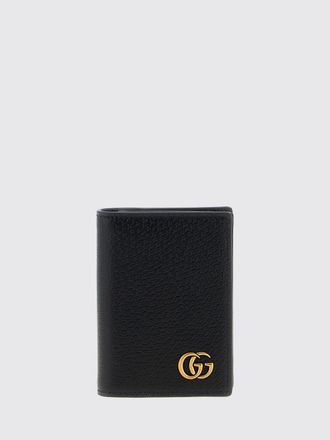 Gucci GG Marmont Bifold-Kartenetui aus genarbtem Kalbsleder mit Logo