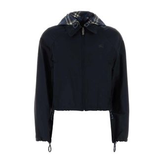 Burberry Femme, Vestes, Bleu, Taille: 36 FR Veste Courte &Agrave; Capuche Newcott