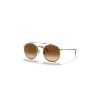 Ray-Ban Round Double Bridge Sonnenbrillen Kupfer Fassung Braun Glas 51-22