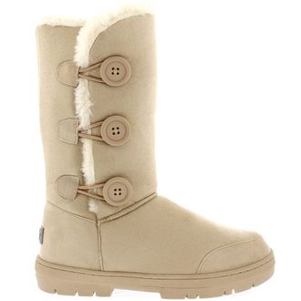 Holly Damen Schuhe Triplet Knopf Fell Schnee Regen Stiefel Winter Pelzstiefel - Beige - 38